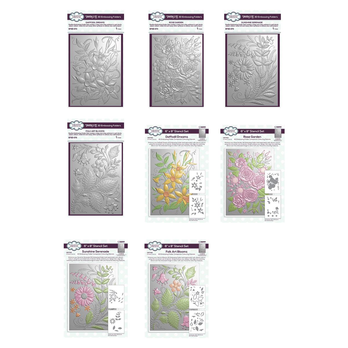 Creative Expressions Spring 3D Embossing Folder & Stencil Collection | HobbyMaker
