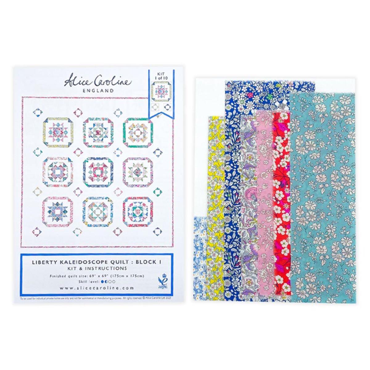 Alice Caroline Liberty Kaleidoscope Quilt Block 1 | SewingStreet
