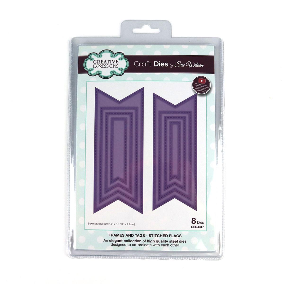 Creative Expressions Sue Wilson Frames & Tags Stitched Flags Craft Die ...