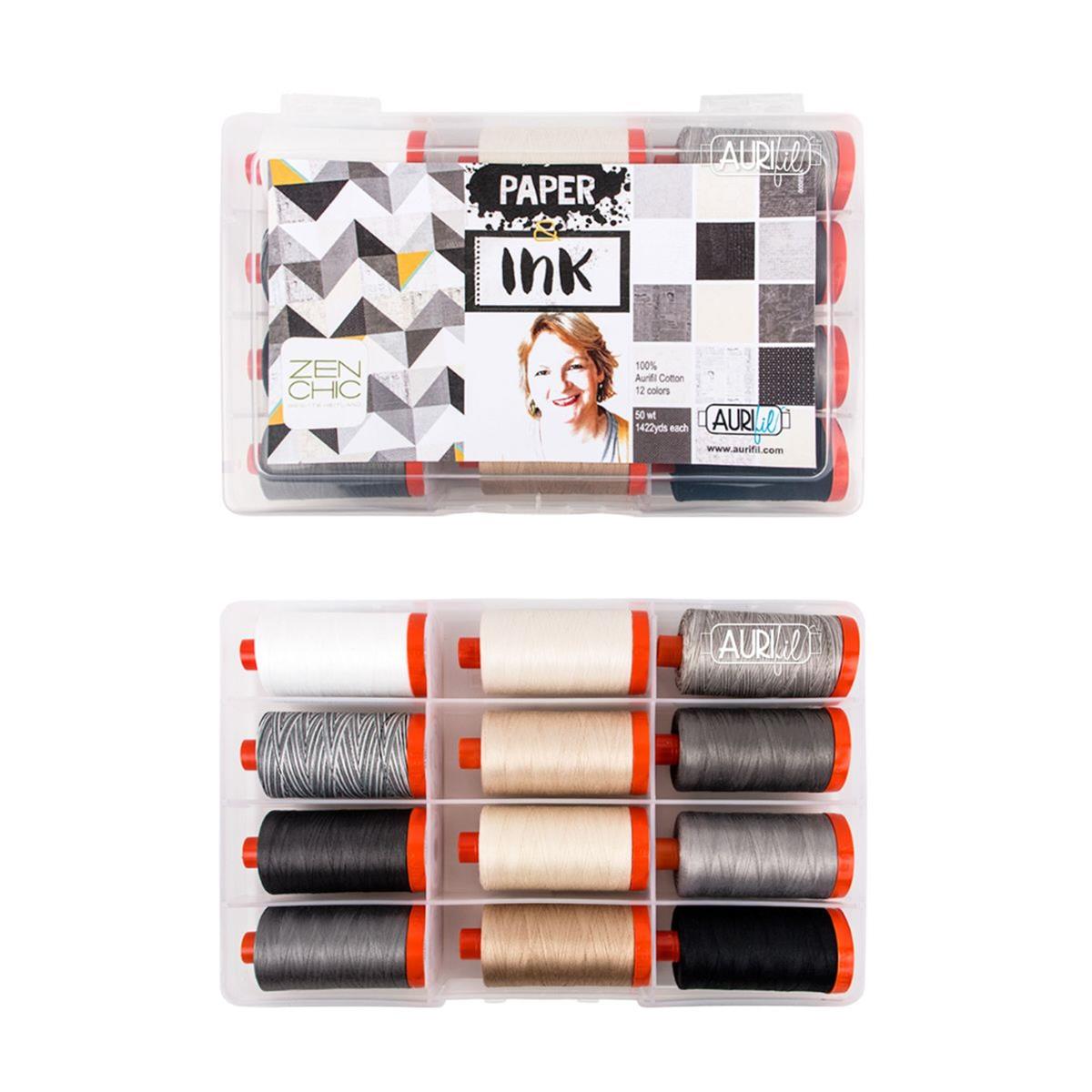 Aurifil Paper & Ink Collection by Brigitte Heitland 12 Large 50wt ...