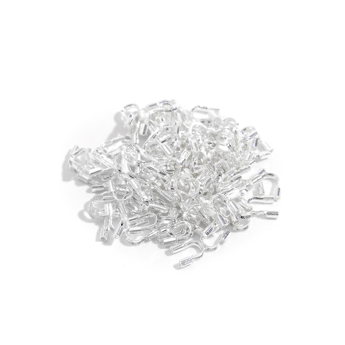Silver Plated Base Metal Wire Guardians, 4x5mm, 100pcs | JewelleryMaker