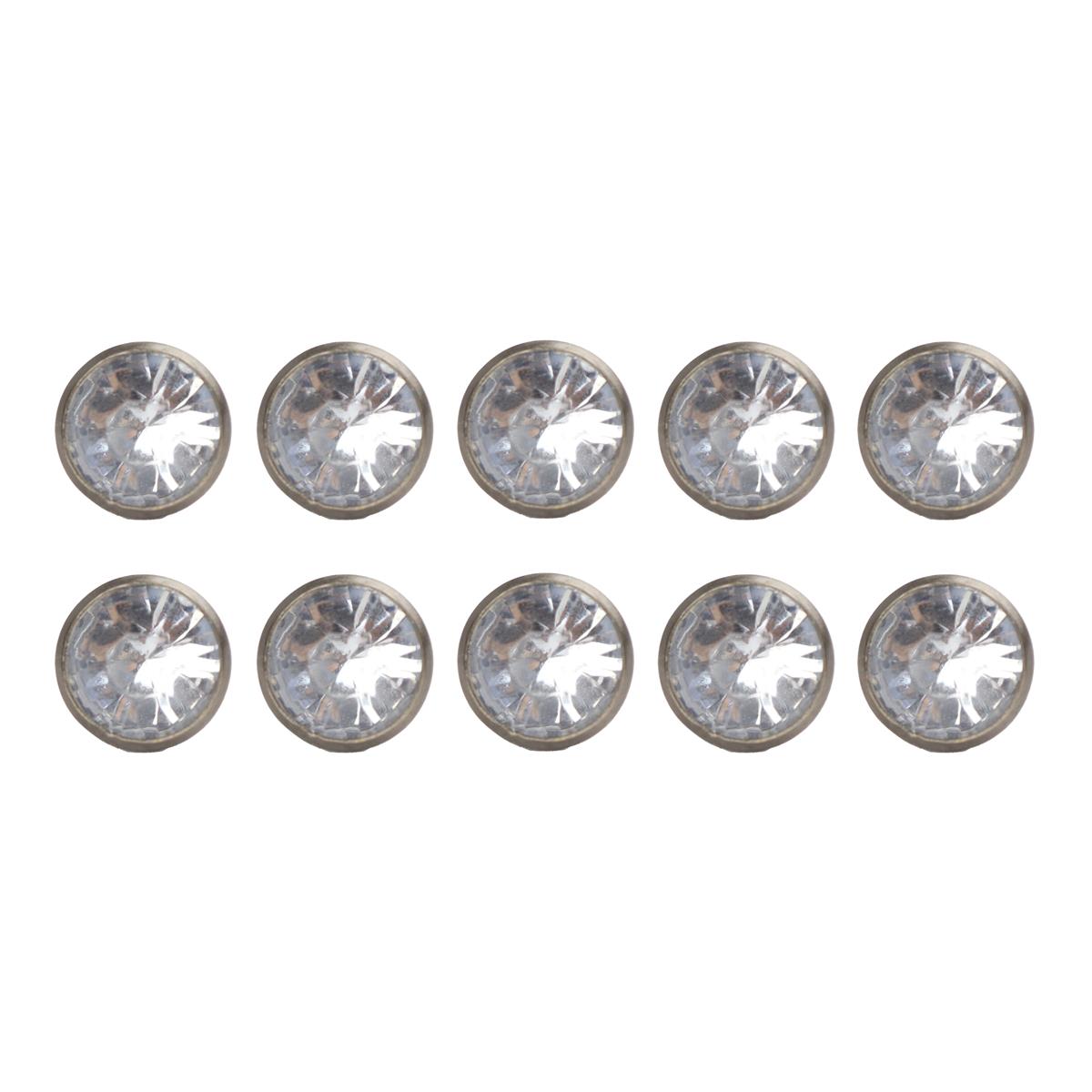 Green Machine 8mm Diamante Rivets with Clear Rhinestone & Black Casing ...