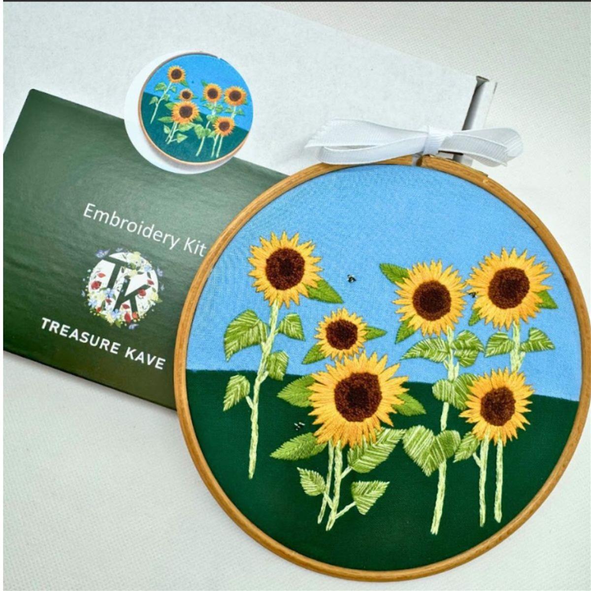 Treasure Kave Sunflower Embroidery Kit | SewingStreet
