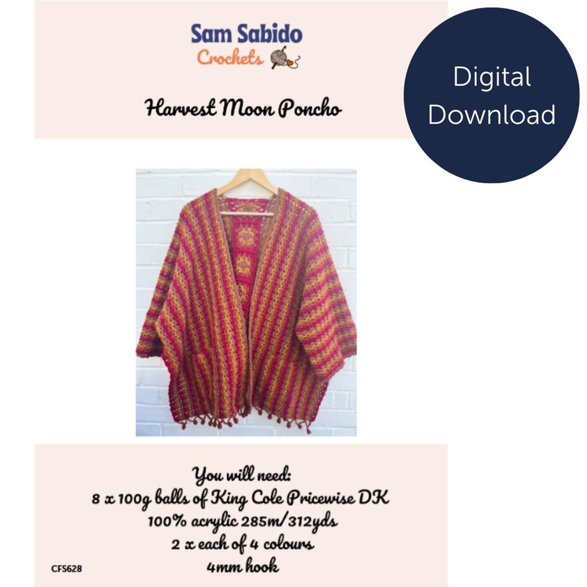 Sam Sabido Crochets Harvest Moon Crochet Poncho Instructions Digital ...