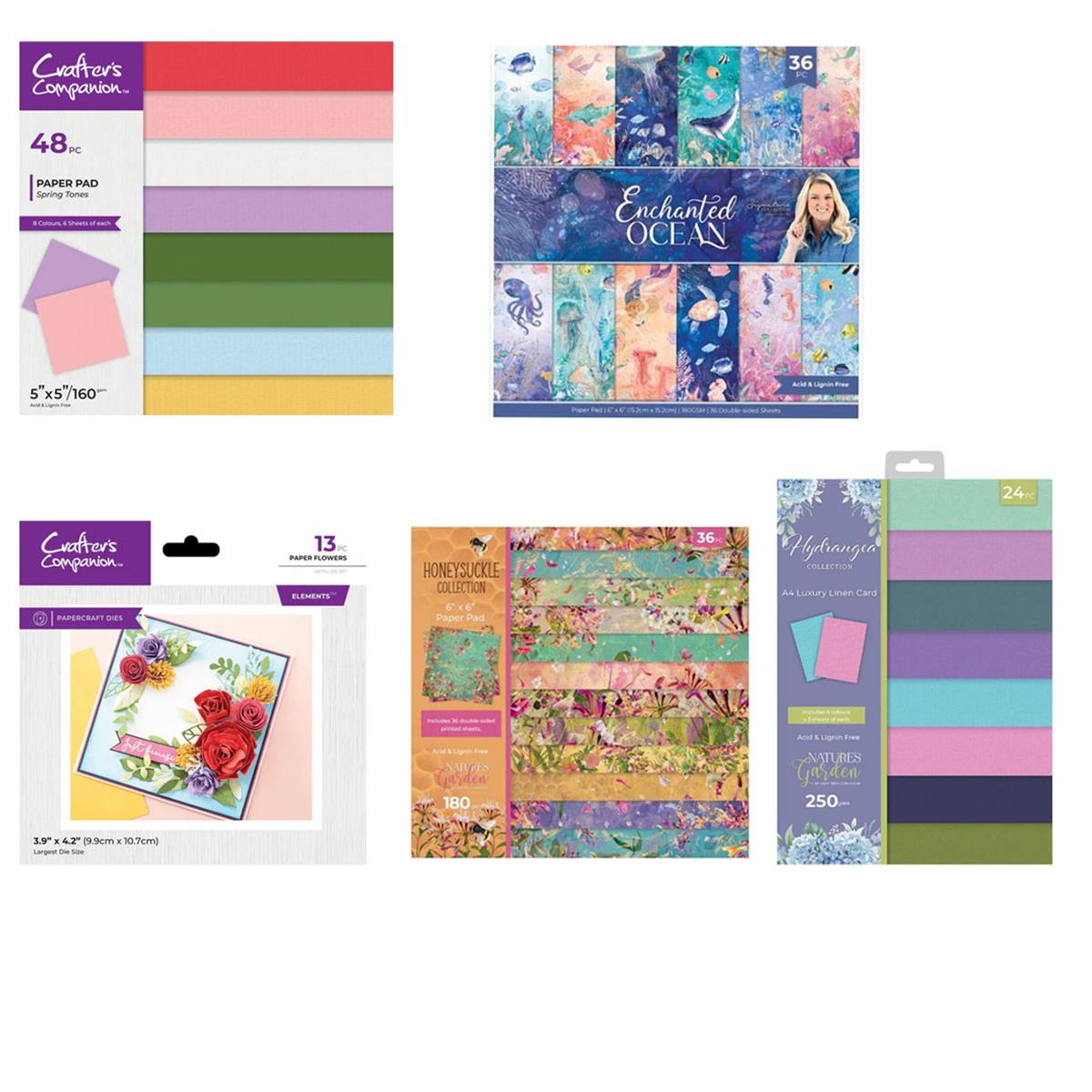 Crafter's Companion Paper Flower and Paper Pads Collection- Contains ...