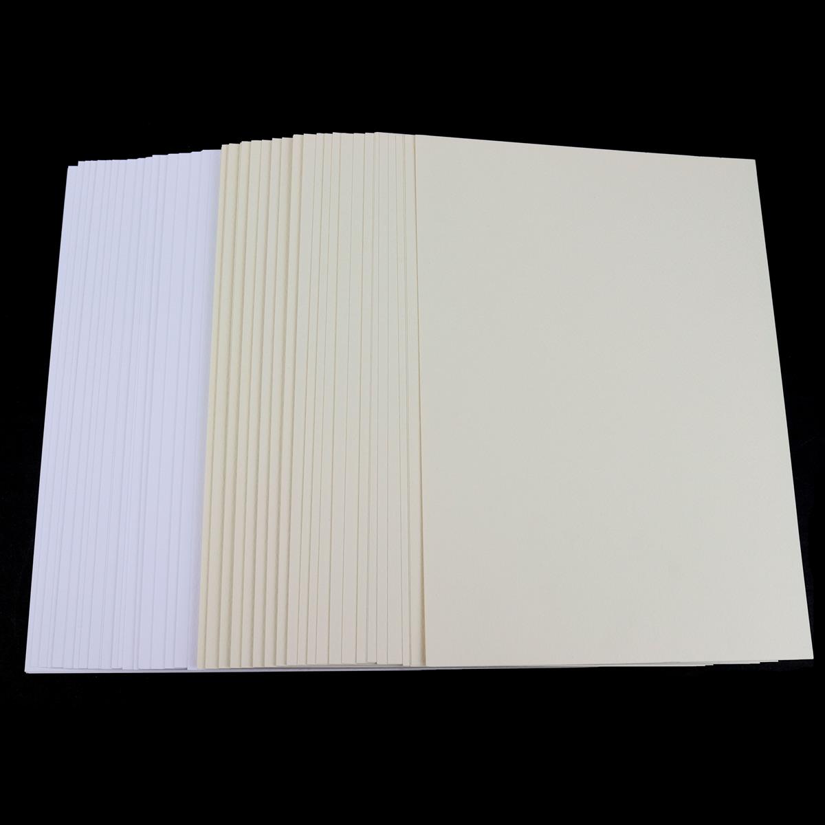 Hobby Maker Card Collection. 40x A4 Ivory & 40x White Embossed Card ...