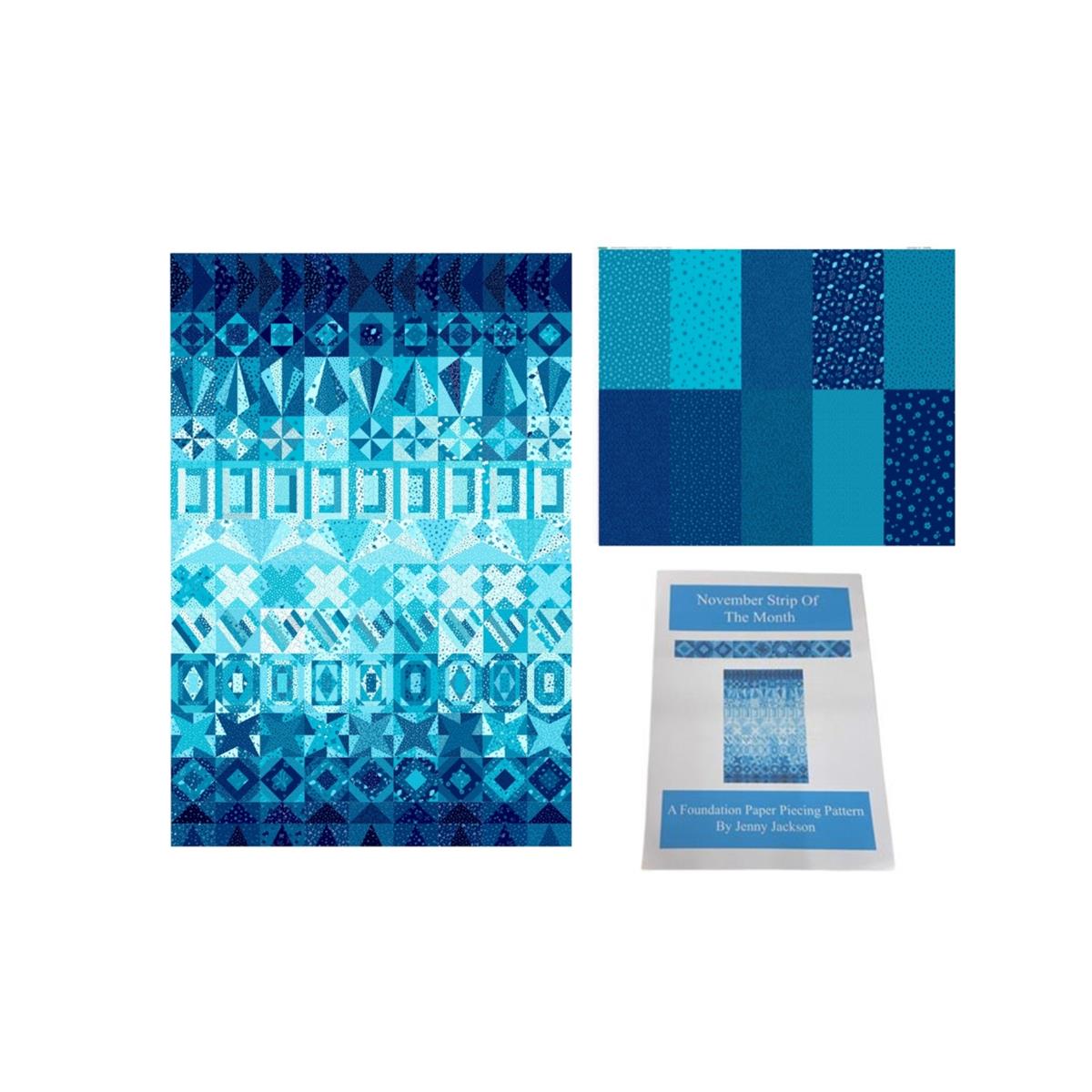 Jenny Jackson's Blue FPP November Strip of the Month Kit: Pattern ...