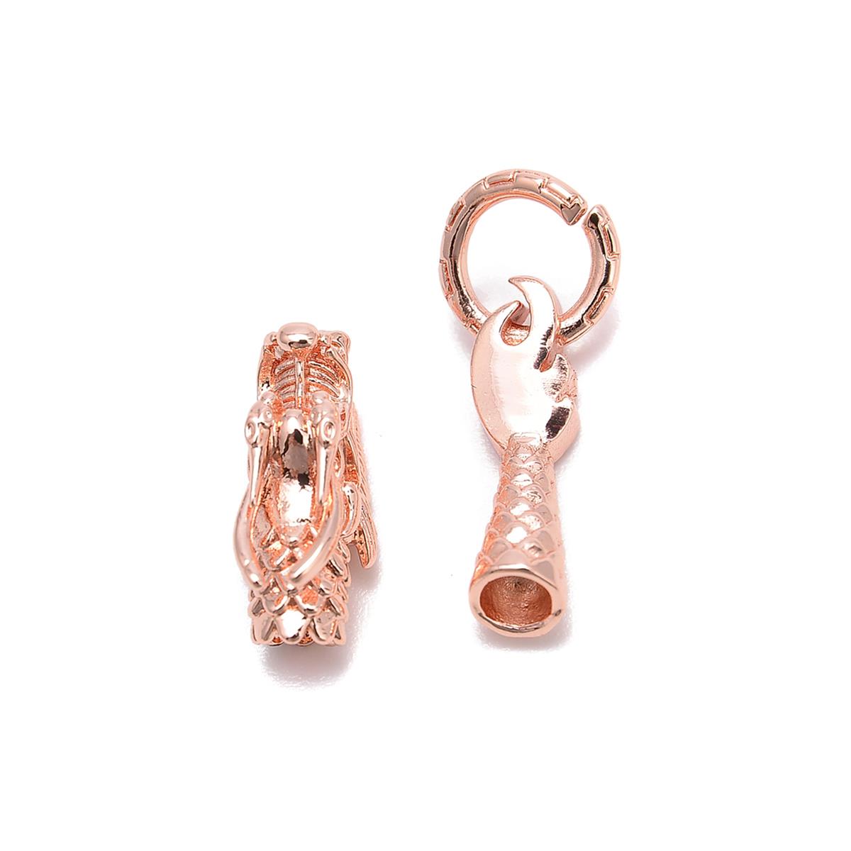 Rose Gold Plated Base Metal Dragon Head Clasp | JewelleryMaker