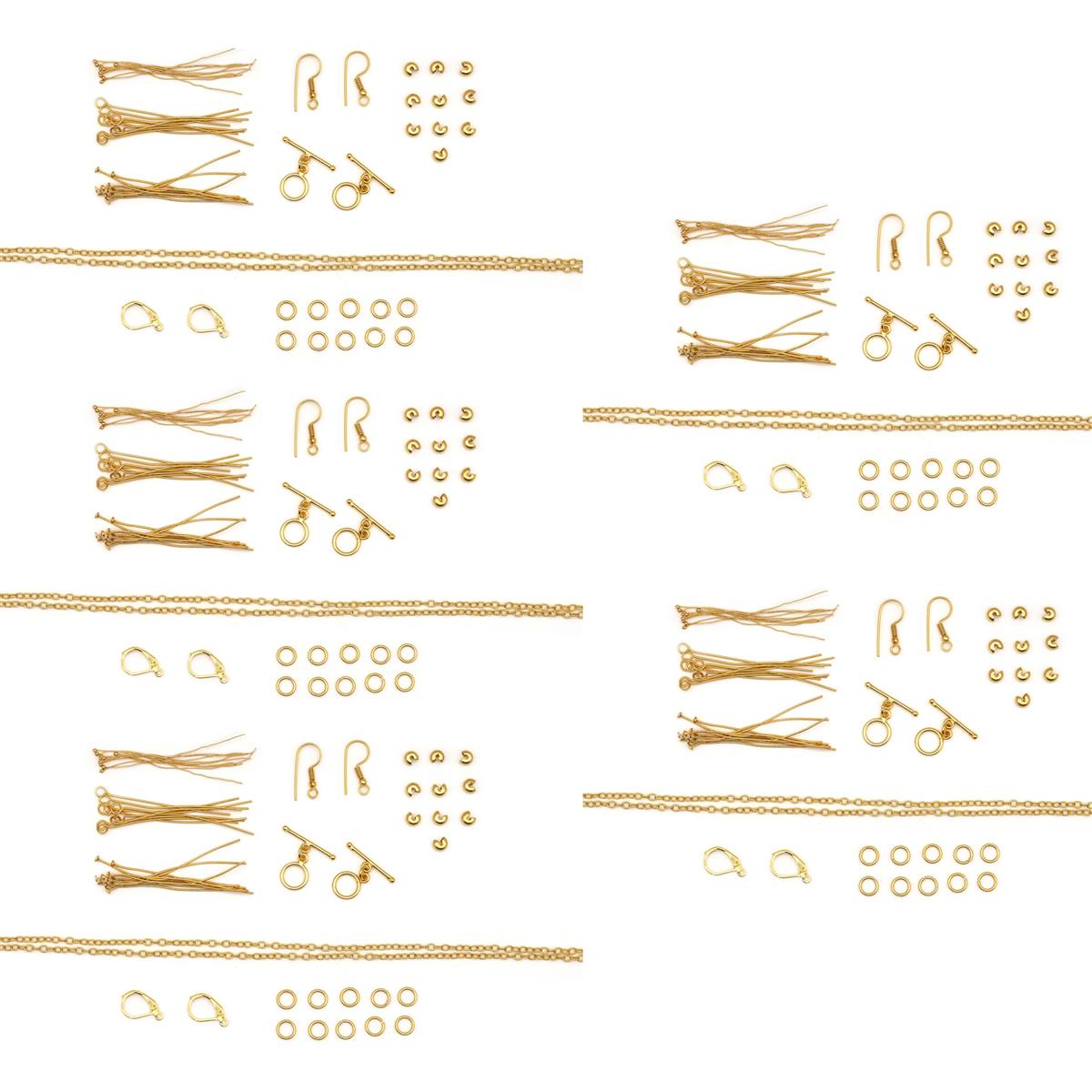 WHOLESALE SPECIALS!! FIVE Gold Plated Base Metal Essential Findings ...