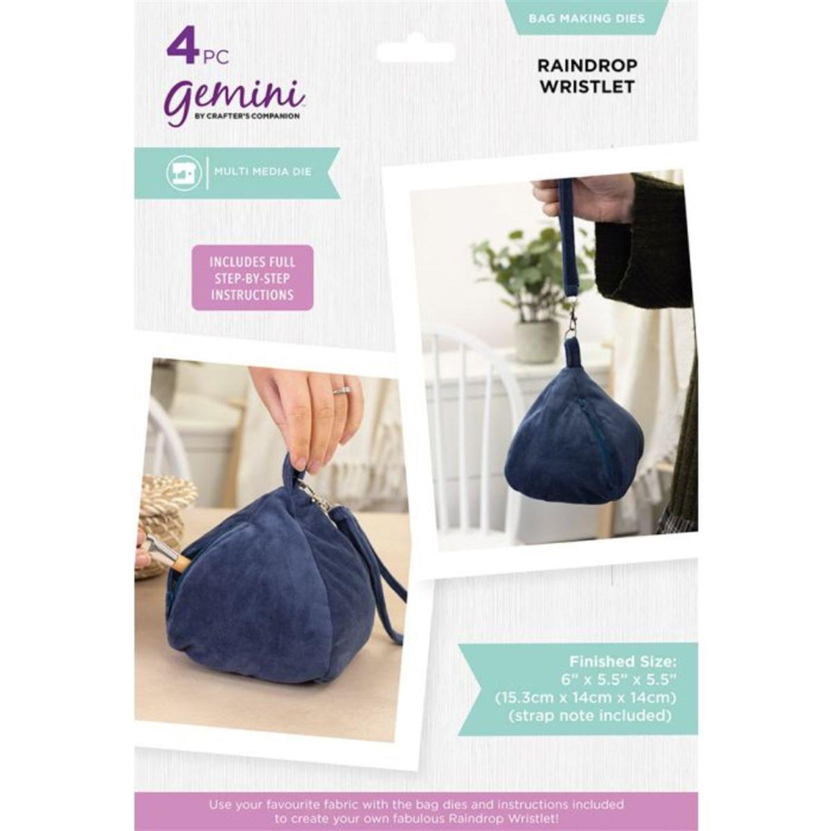 Gemini – Multi Media Bag Making Die Set – Raindrop Wristlet - 4PC | SewingStreet