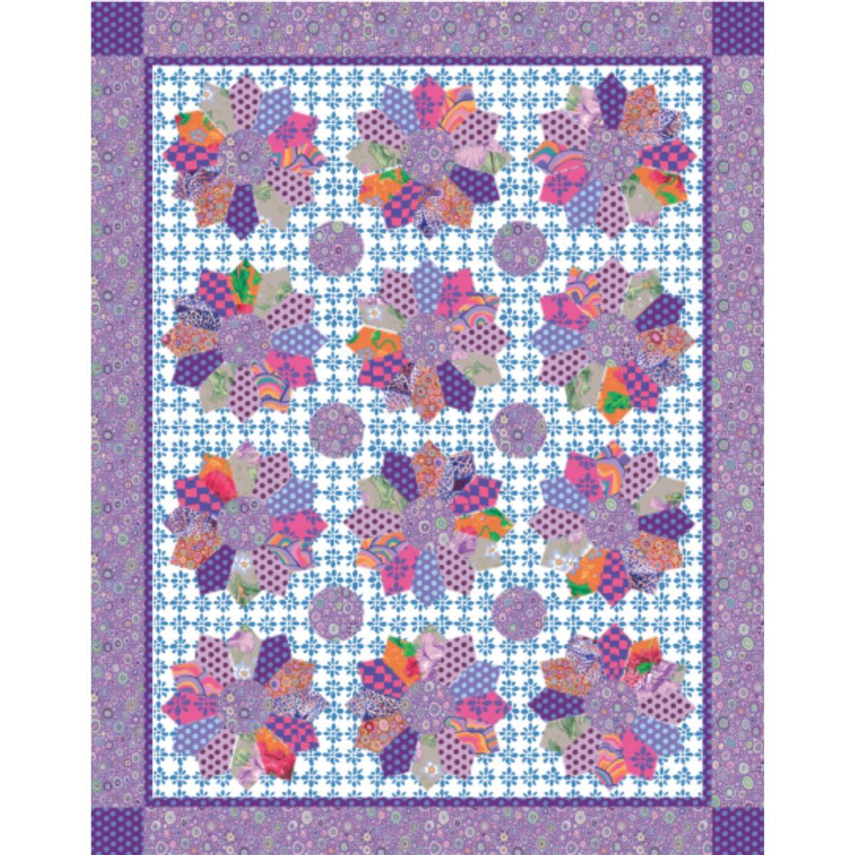 Kaffe Fassett Flower Field Mauve Quilt Kit 188 x 239cm | SewingStreet