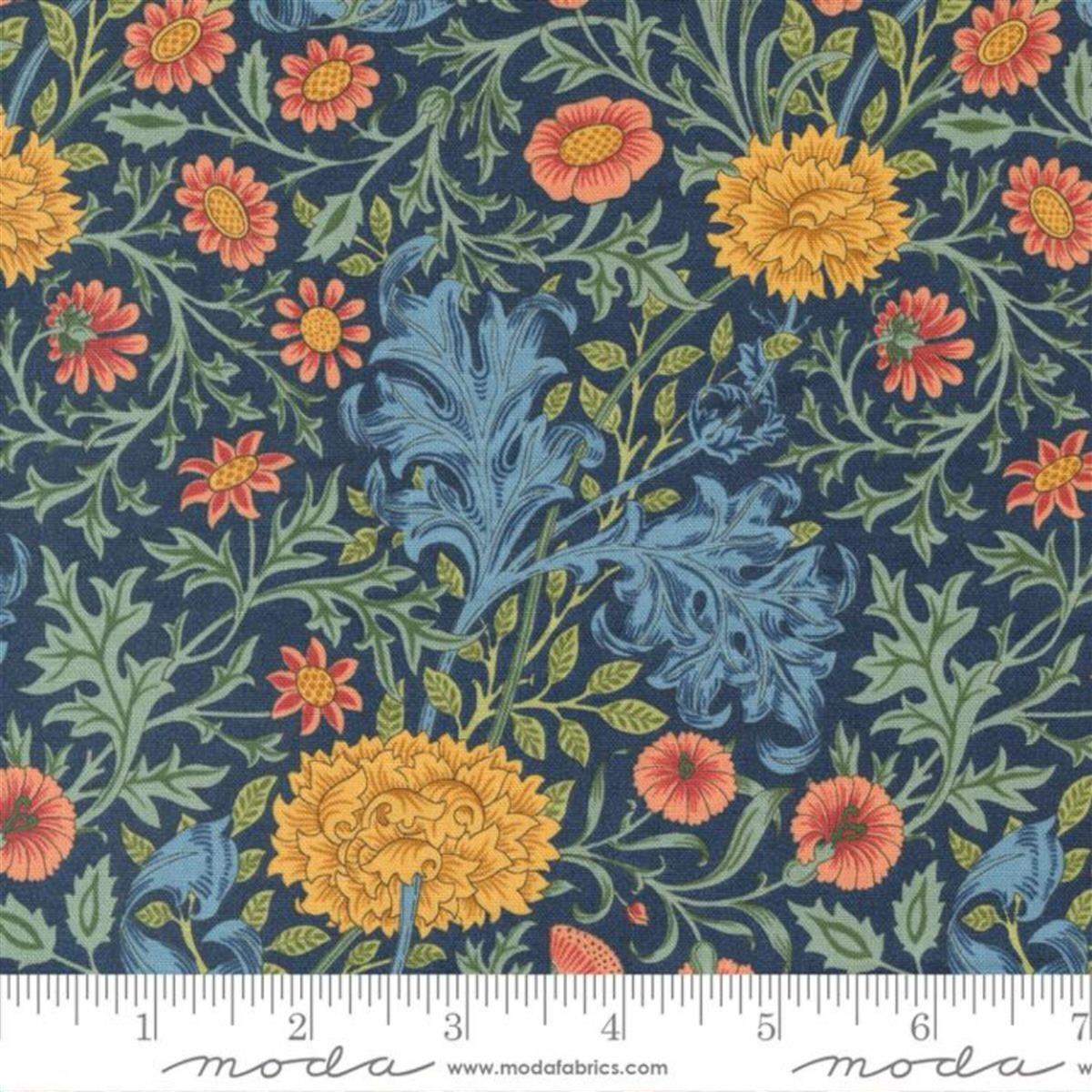 Moda Morris Meadow Collection Double Boughs Florals Kelmscott Blue ...