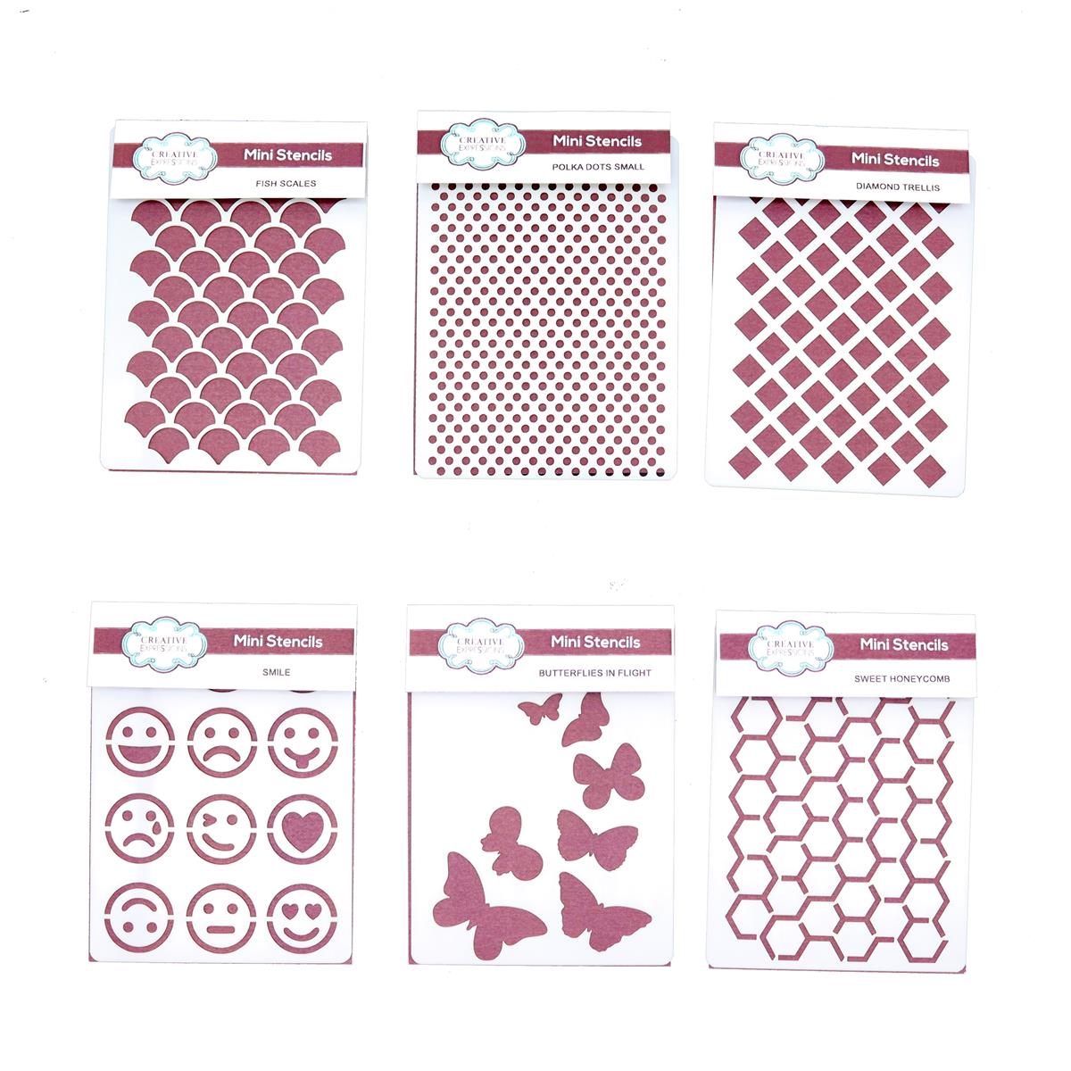 NEW Bundle of 6 CE Mini Stencils - Set C | HobbyMaker