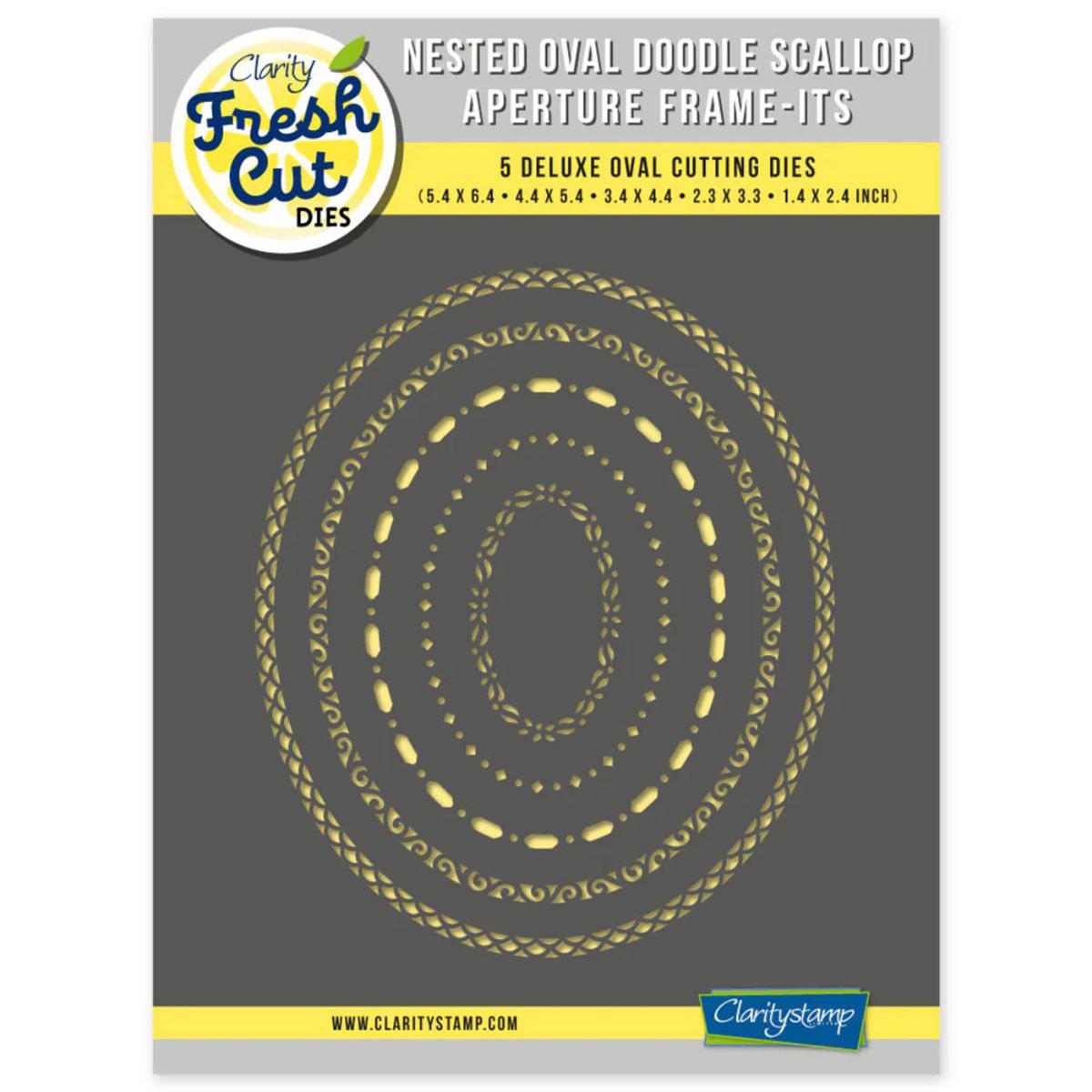 Fresh Cut Nested Oval Scallop Doodle Aperture Frame-Its Die Set | HobbyMaker