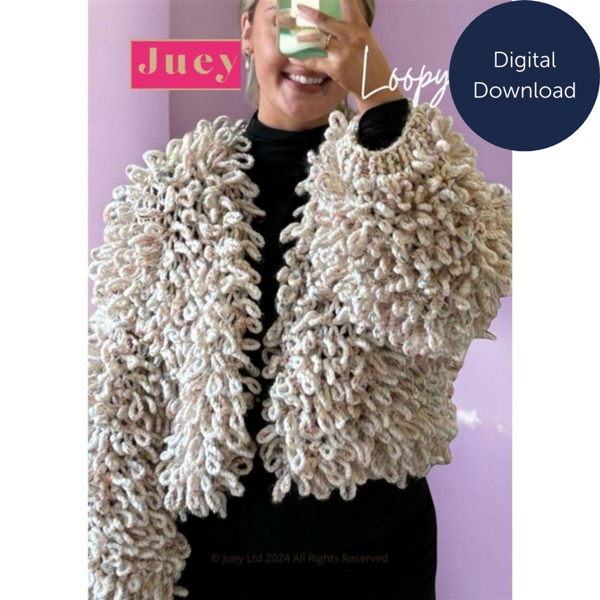 Juey Jumbo Loopy Bomber Jacket Pattern (Knit) - Digital Download ...