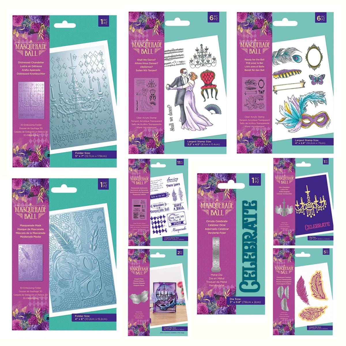 Crafter's Companion Masquerade Ball 34PC Complete Collection | HobbyMaker