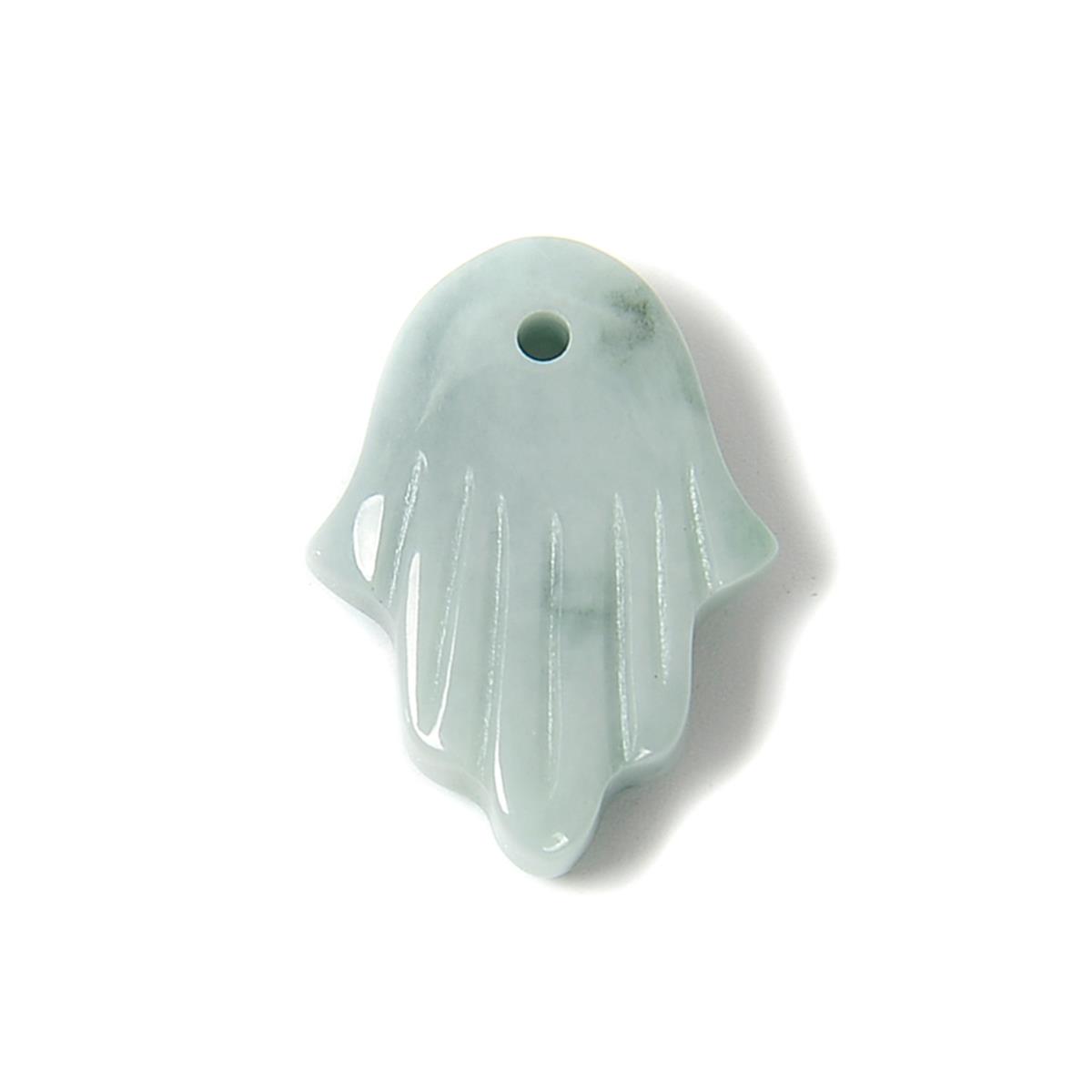 15cts Type A Floating Flower Jadeite Hamsa Hand Charm, Approx 15x20mm ...