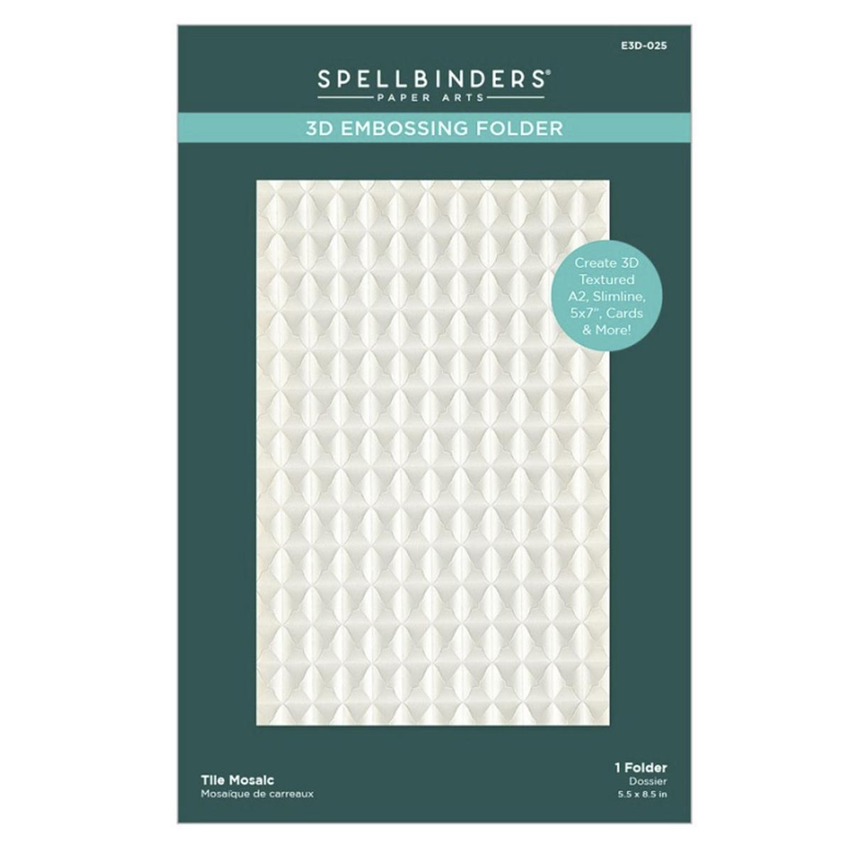 Spellbinders 3D Embossing Folder- Tile Mosaic | HobbyMaker