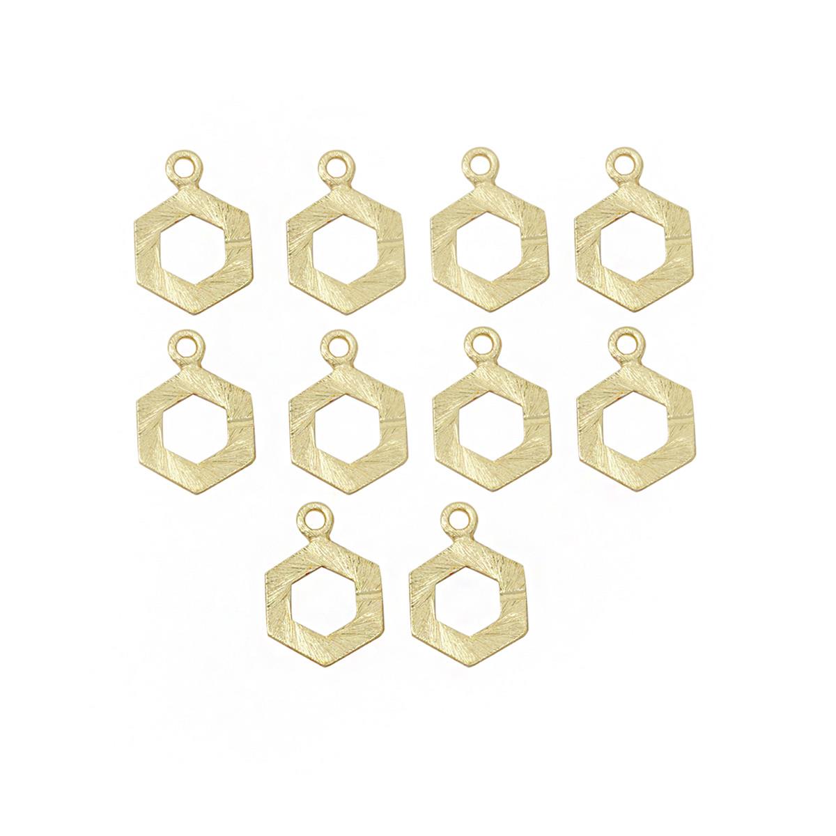 Gold Plated Base Metal Interlinking Hexagon Clasp Approx 15x21mm (10pcs ...
