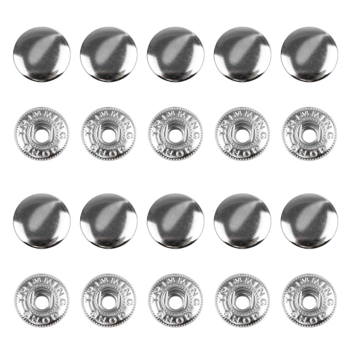 Green Machine S-Spring Press Studs Silver Finish 15mm Pack of 10 ...