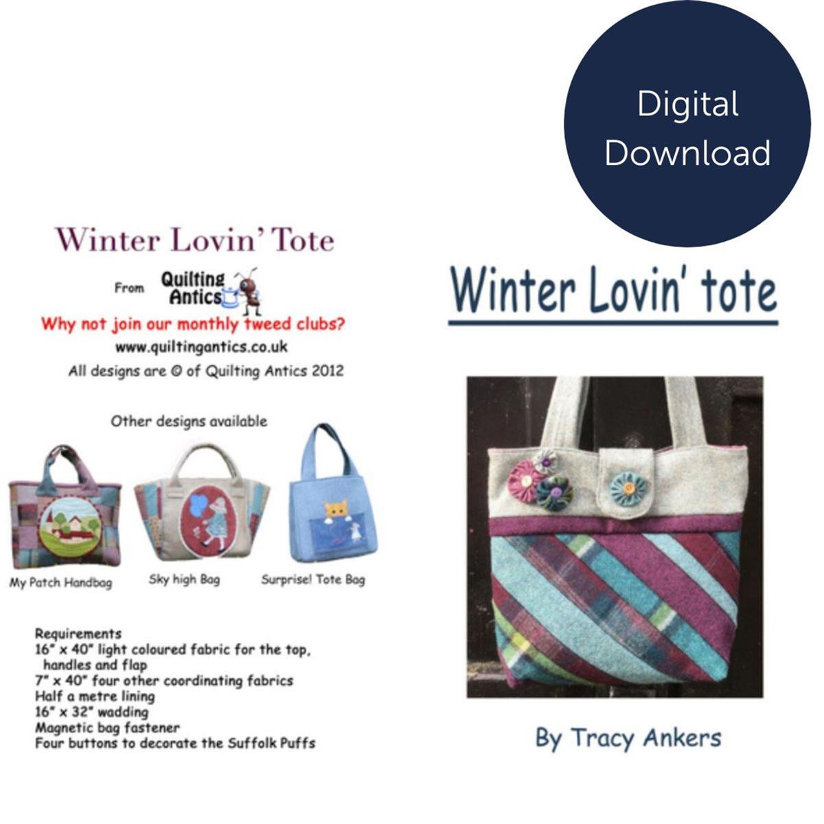 Quilting Antics Winter Lovin' Tote Pattern - Digital Download ...