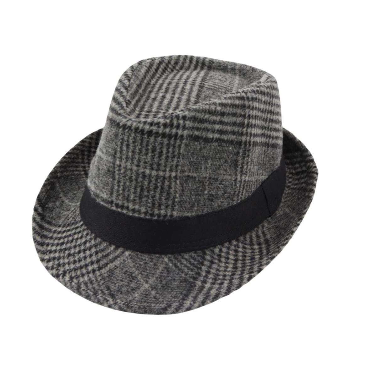 Classic Millinery Check Trilby Grey | SewingStreet