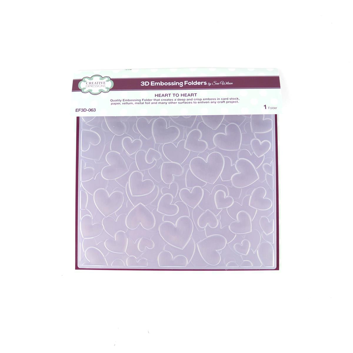 Creative Expressions Heart To Heart 8 in x 8 in 3D Embossing Folder ...