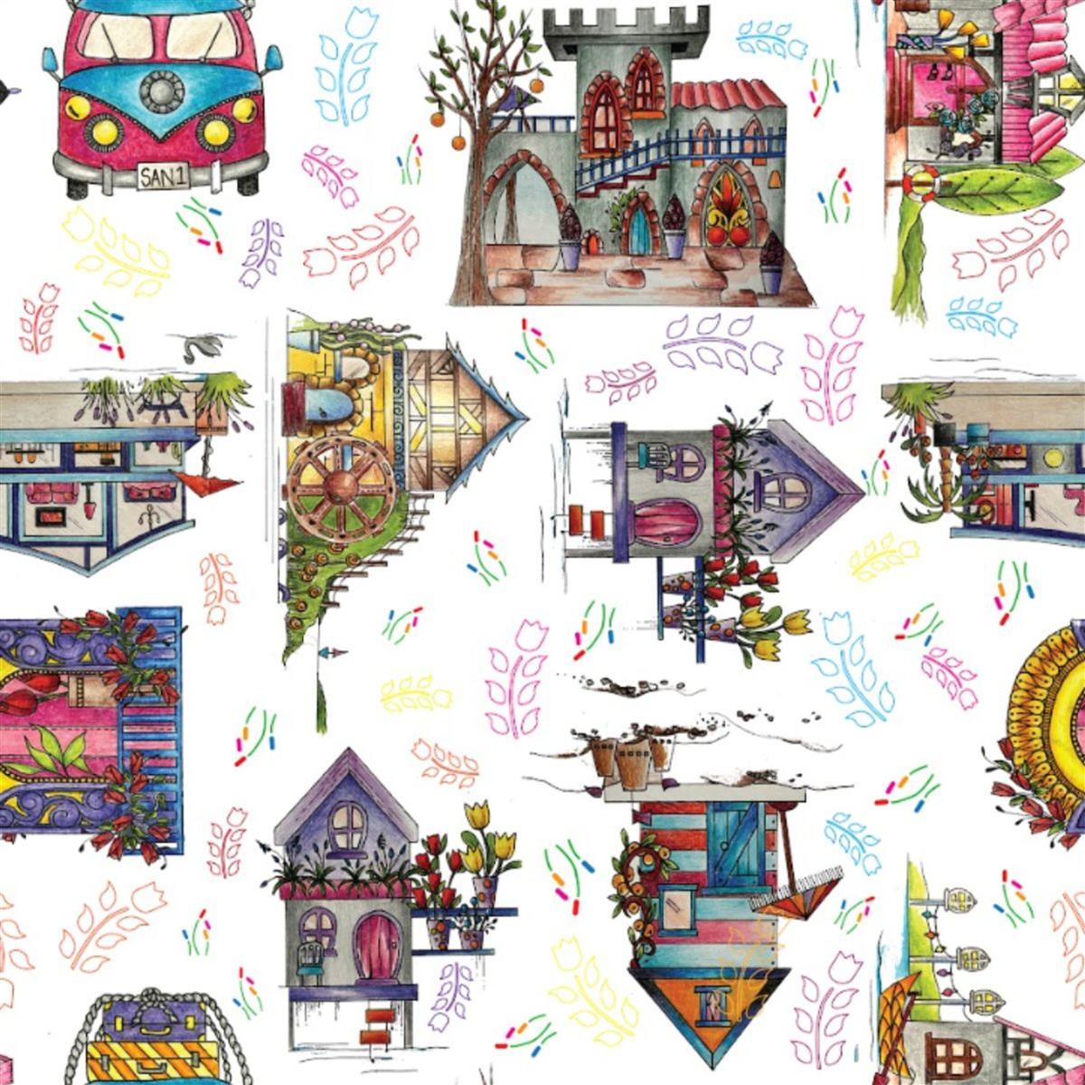 Sanntangle Riverside Row in Colour Fabric 0.5m | SewingStreet