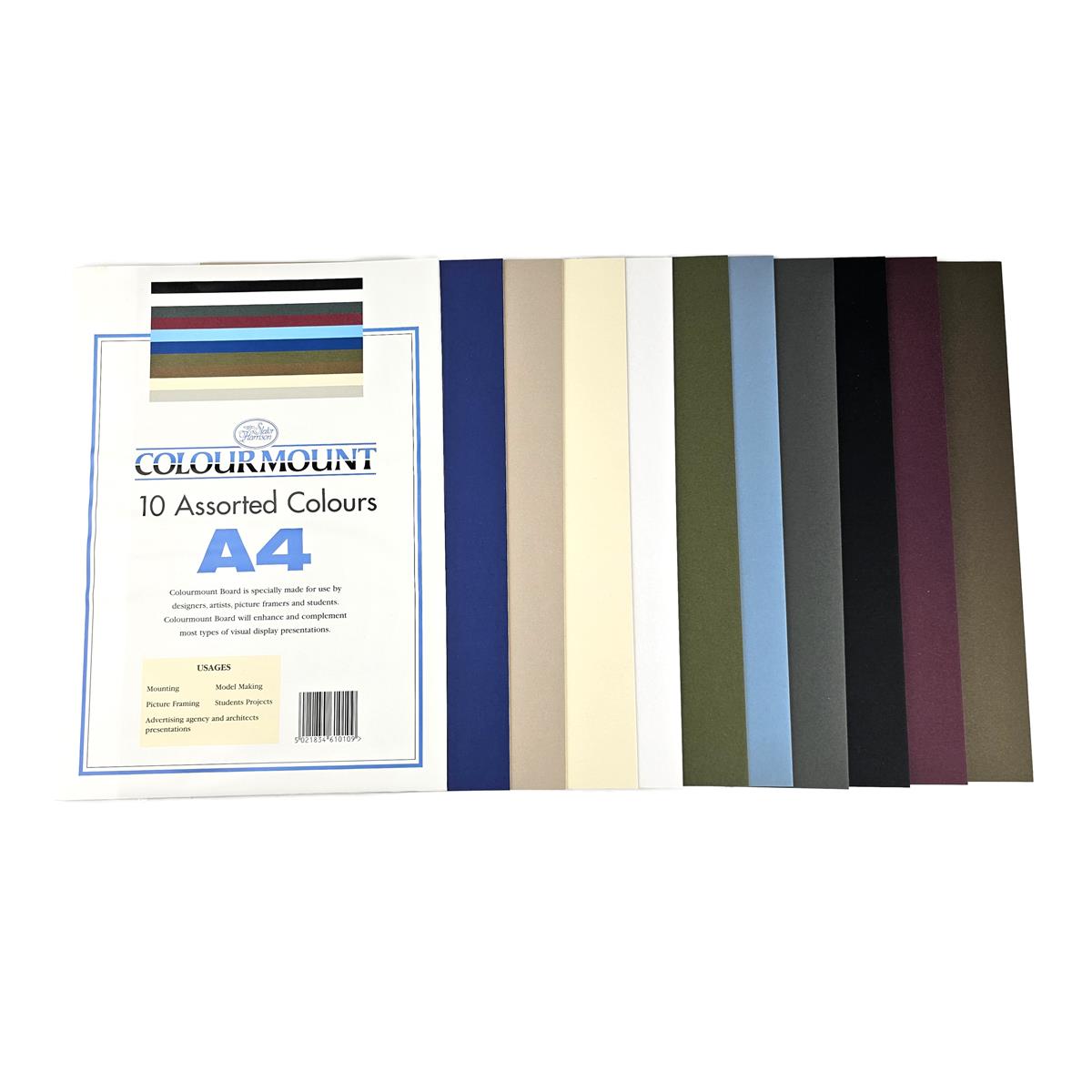 Inspirations A4 Colourmount Board - 10 Sheets assorted colours in A4 ...
