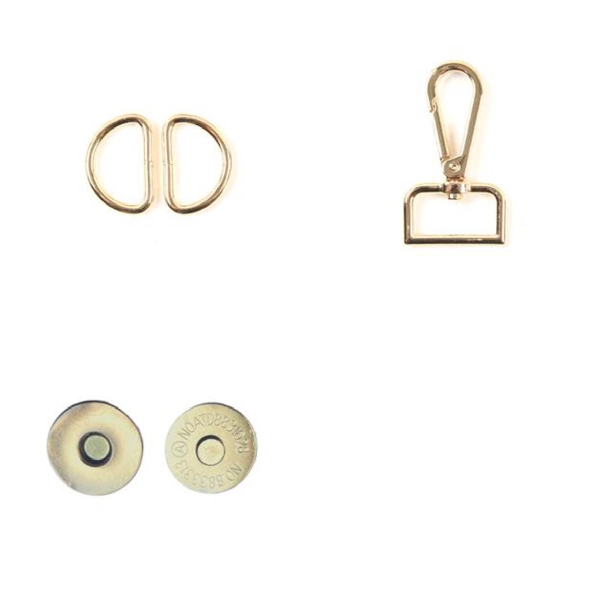Gold Haberdashery Bundle: Magnetic Snap (18mm), Gold Swivel Clip (25mm ...