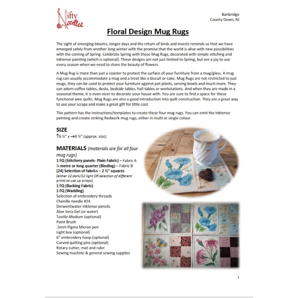 Nifty Needles Spring Floral Mug Rug Instructions | SewingStreet