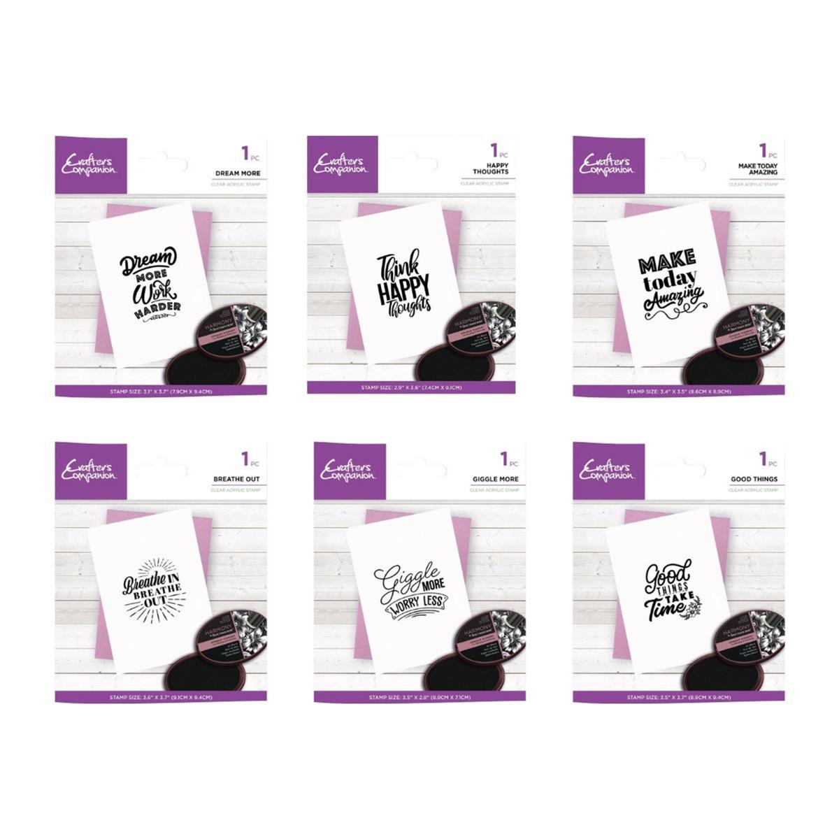 Crafter's Companion Mindfulness Quotes Stamps Collection - 6 Stamps ...