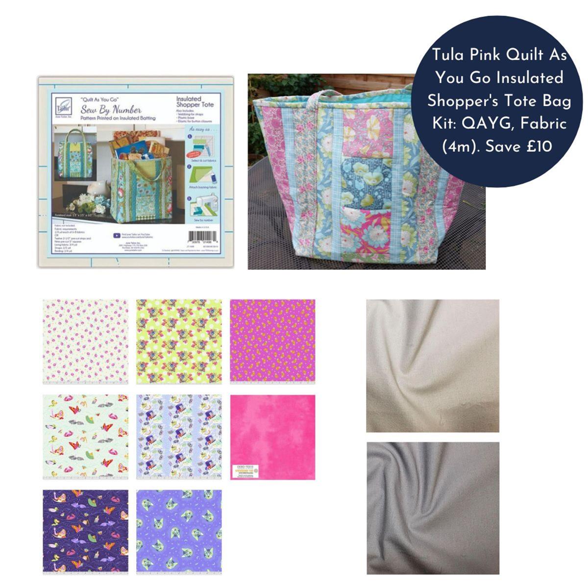Tula Pink Quilt As You Go Insulated Shopper's Tote Bag Kit: QAYG ...