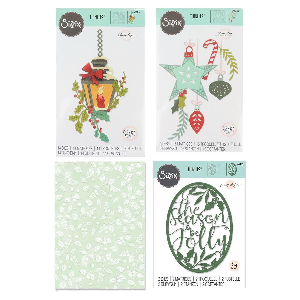 Sizzix - Seasonal Background Bundle, Inc; 3x Die Sets & 3-D Embossing Folder | HobbyMaker