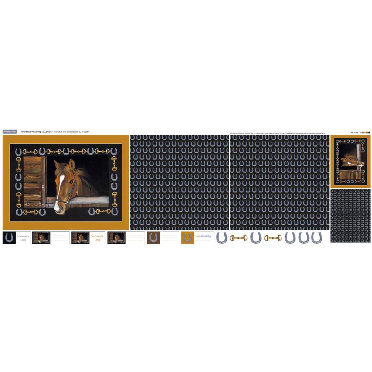 Pollyanna Pickering Horse Stable Cushion Fabric Panel (140 x 45cm ...