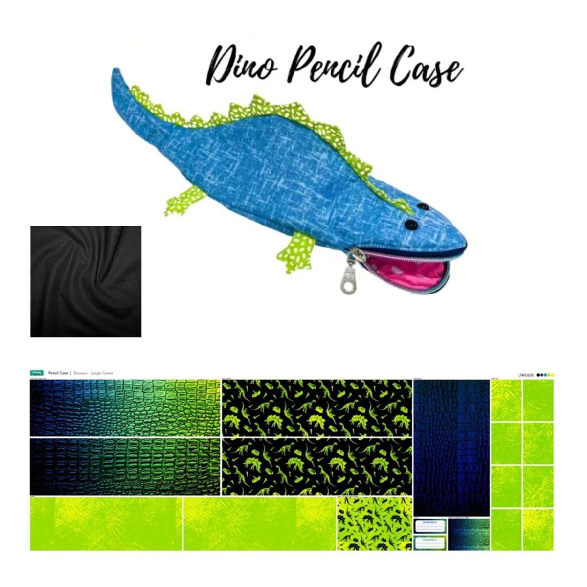 Studio 7t7 Dino Pencil Case Kit: Panel, Pattern & Hardware; Greens ...
