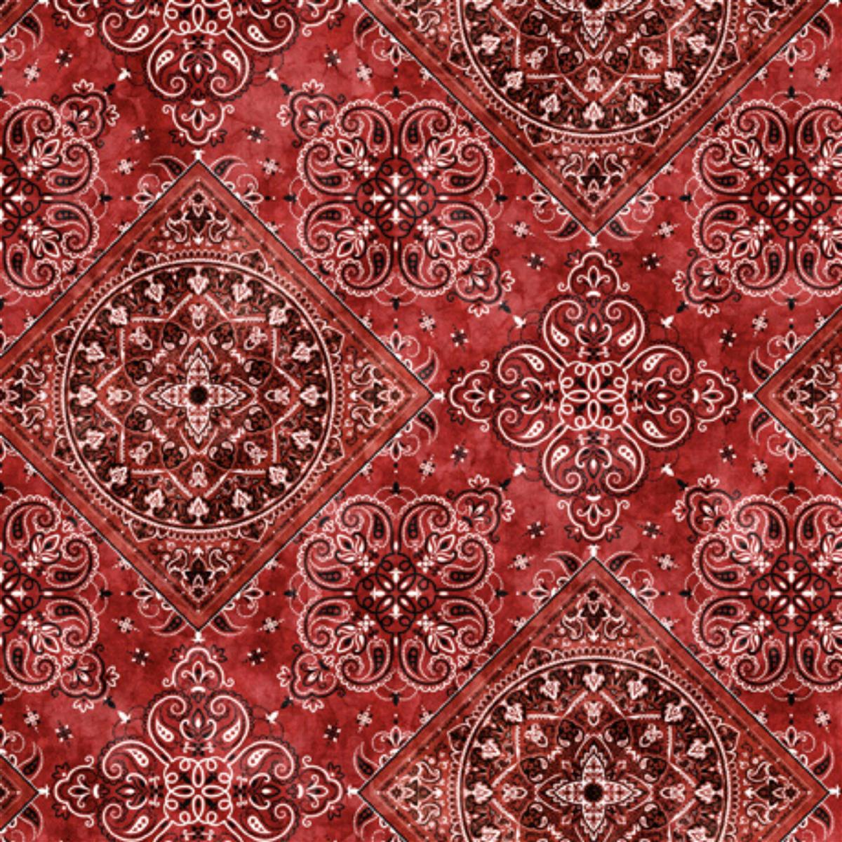 Dan Morris Got Your Back Red Bandana Extra Wide Backing Fabric 0.5m ...