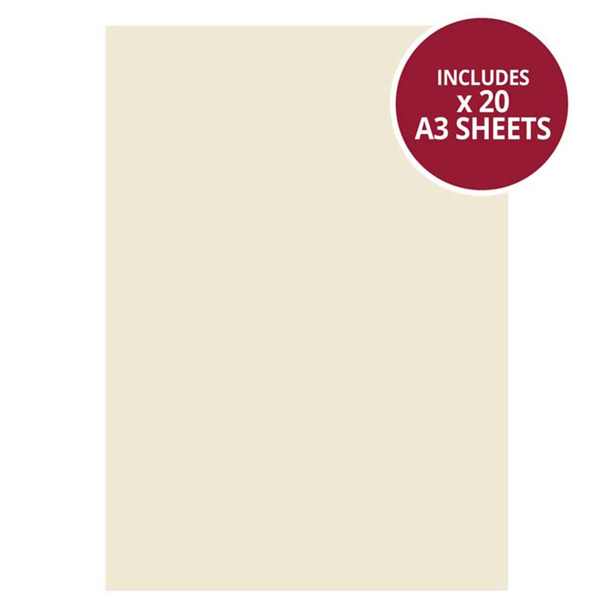 Adorable Scorable Cardstock - A3 Ivory, Contains 20 x A3 350gsm ...
