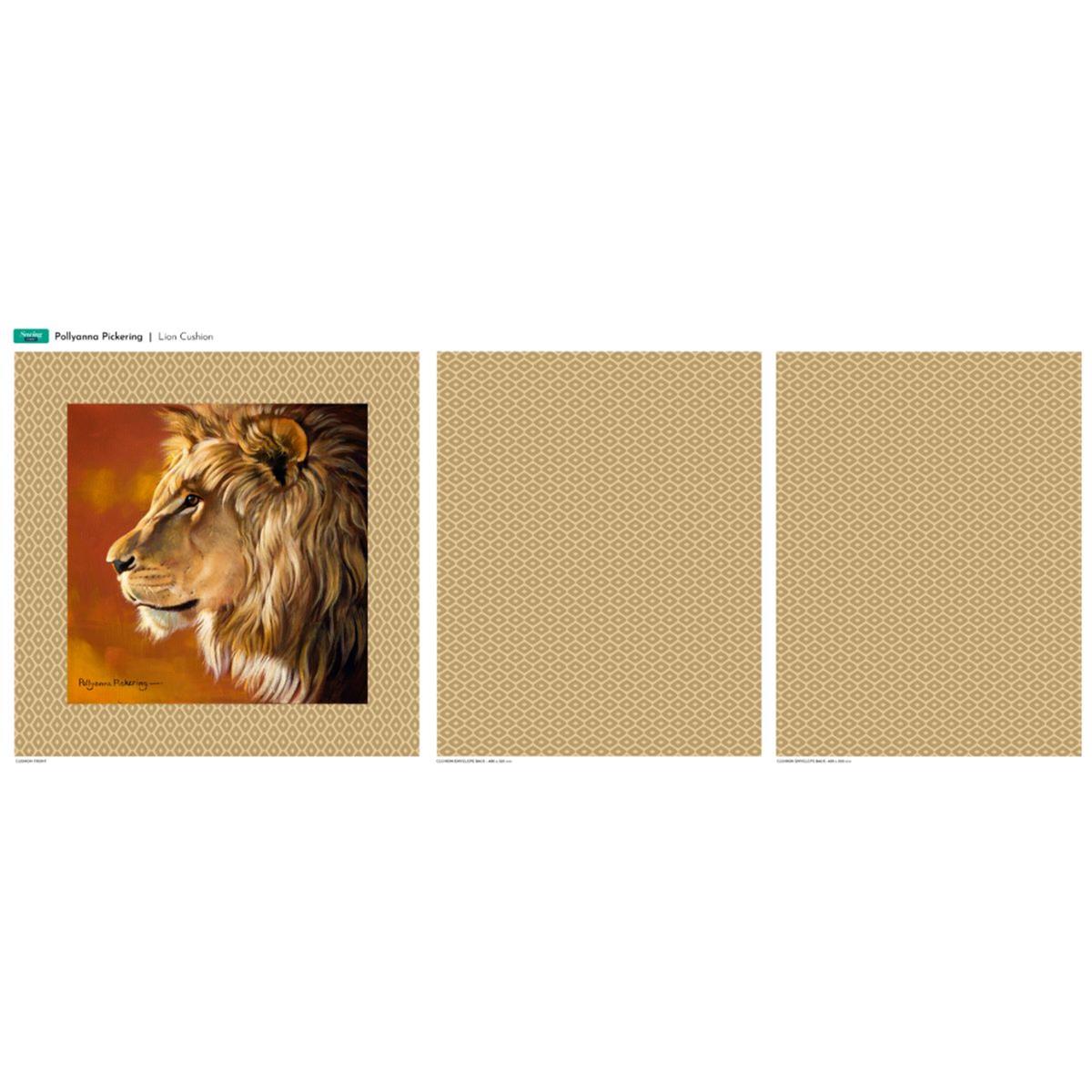 Pollyanna Pickering Lion Cushion Fabric Panel (140 x 44cm) | SewingStreet