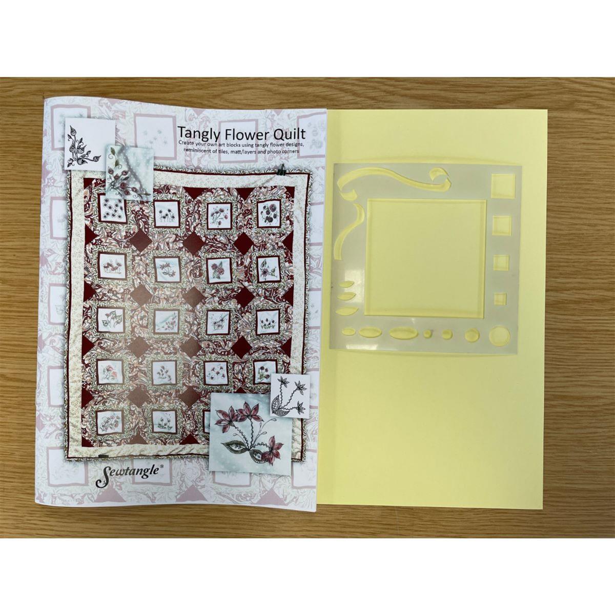 Sanntangle Tangly Flowers Quilt Pattern with Basic Shapes Stencil | SewingStreet