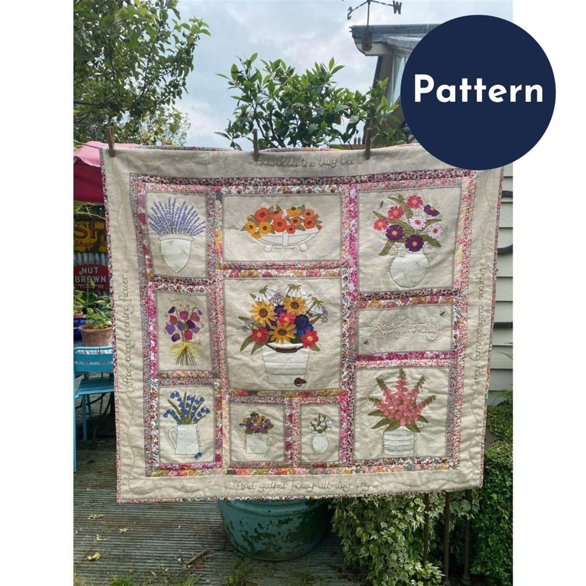 Mandy Shaw Redwork Bee Friendly Quilt Instructions | SewingStreet