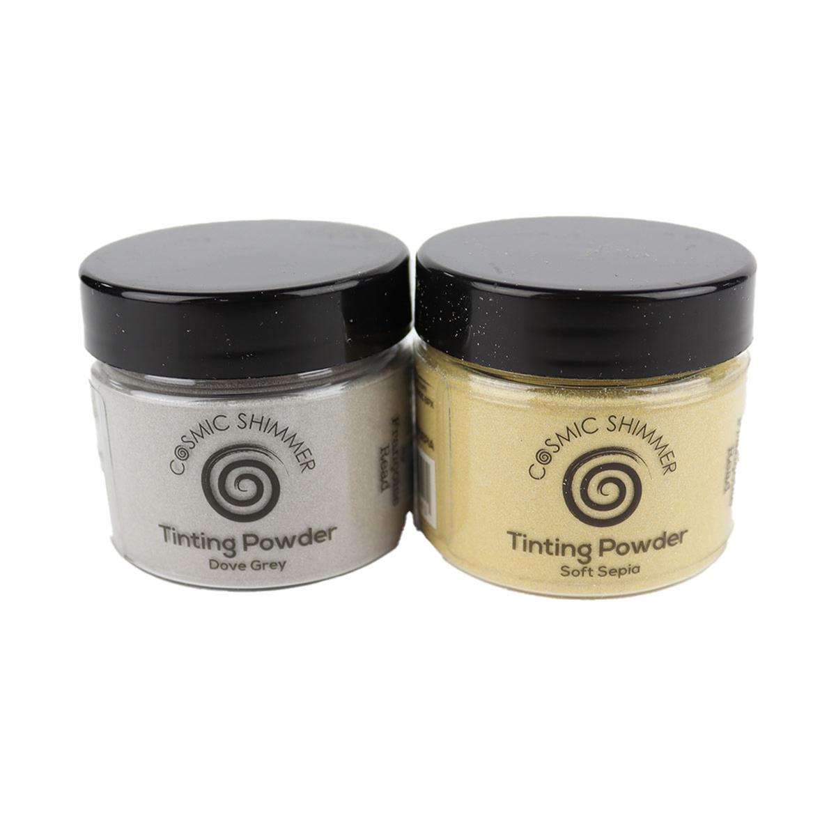 NEW Pair of Cosmic Shimmer Tinting Powder; Dove Grey and Soft Sepia ...