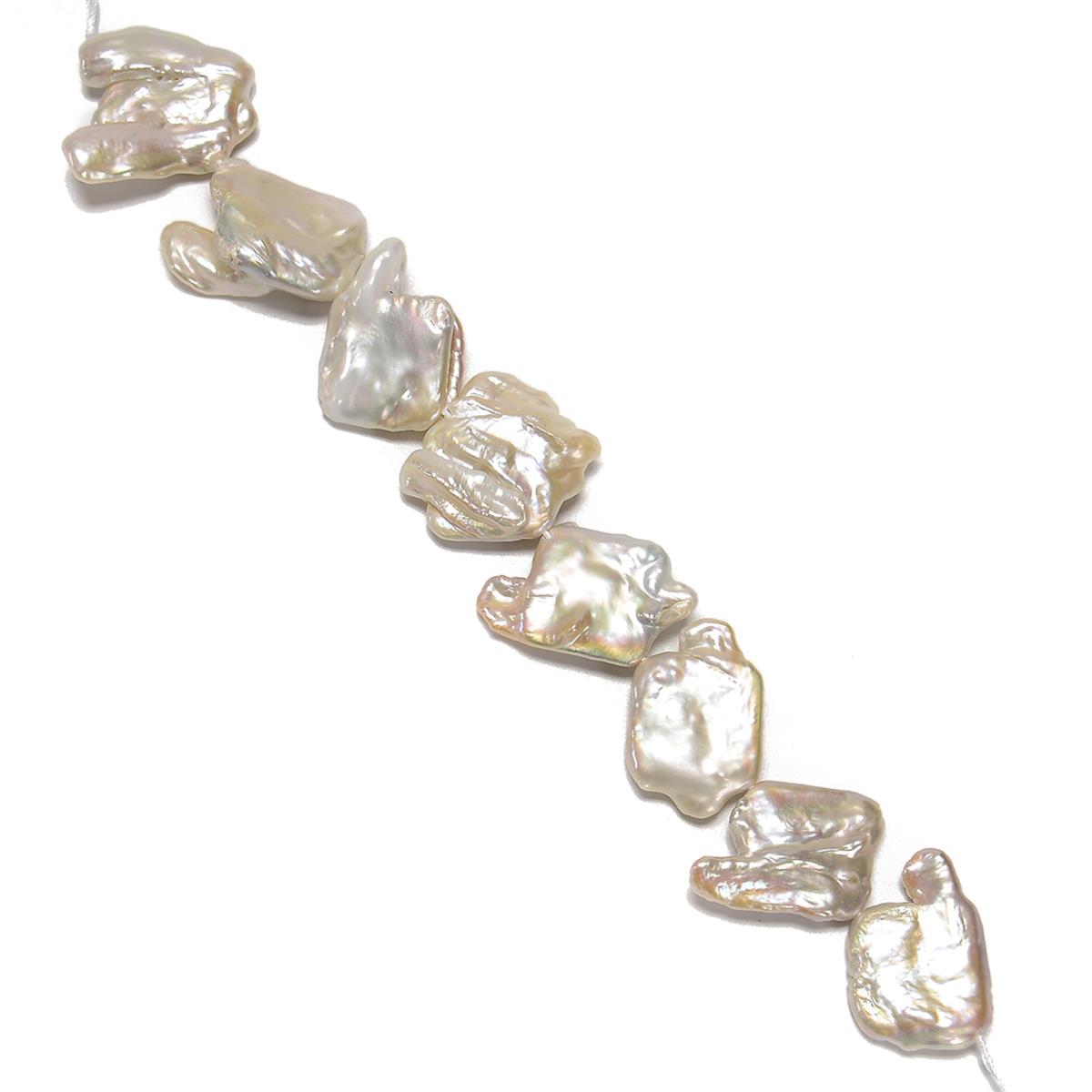Freshwater Cultured Twin Biwa Pearls, 20cm Strand | JewelleryMaker