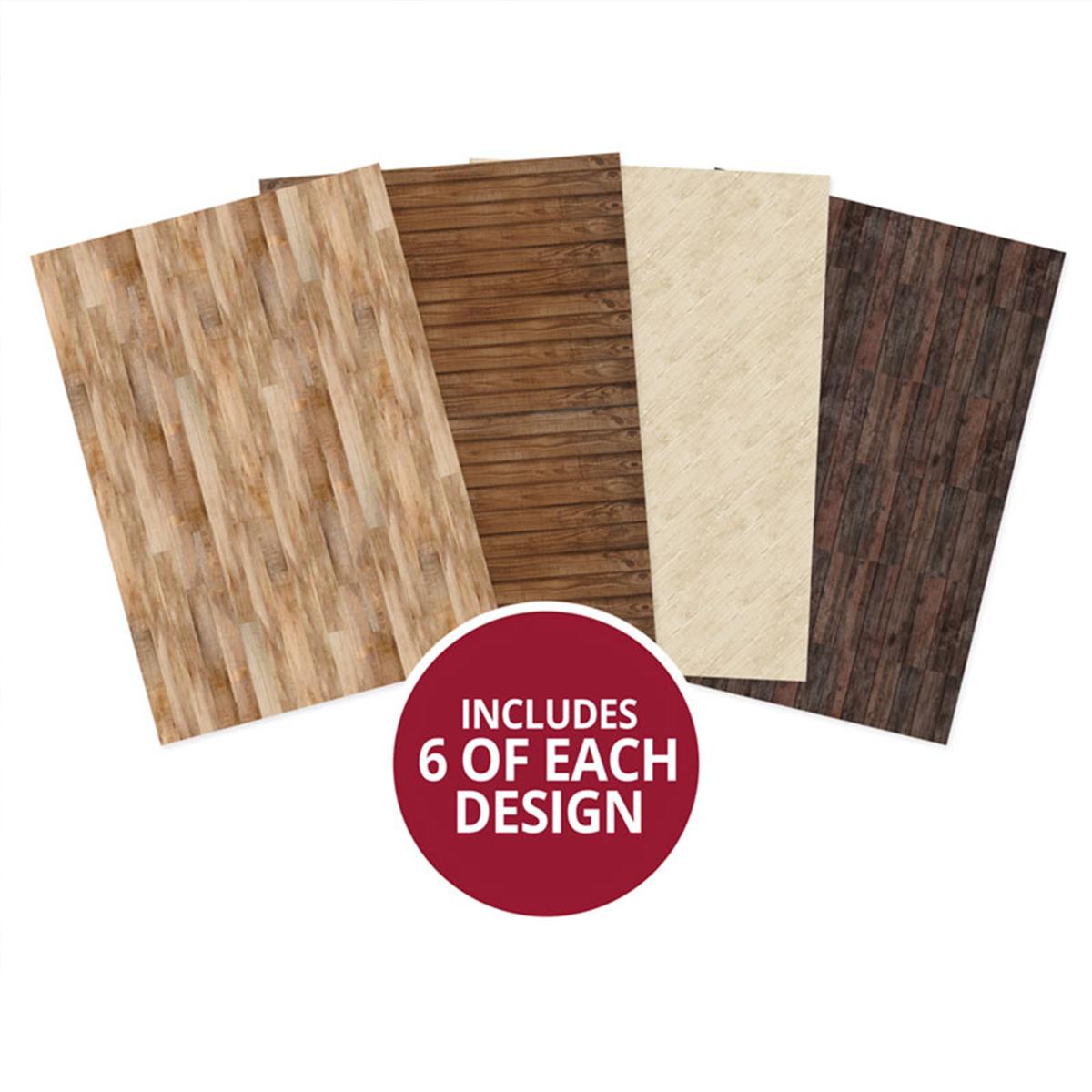 Essential Paper Packs - Woodgrains - 24 x 130gsm A4 background papers ...