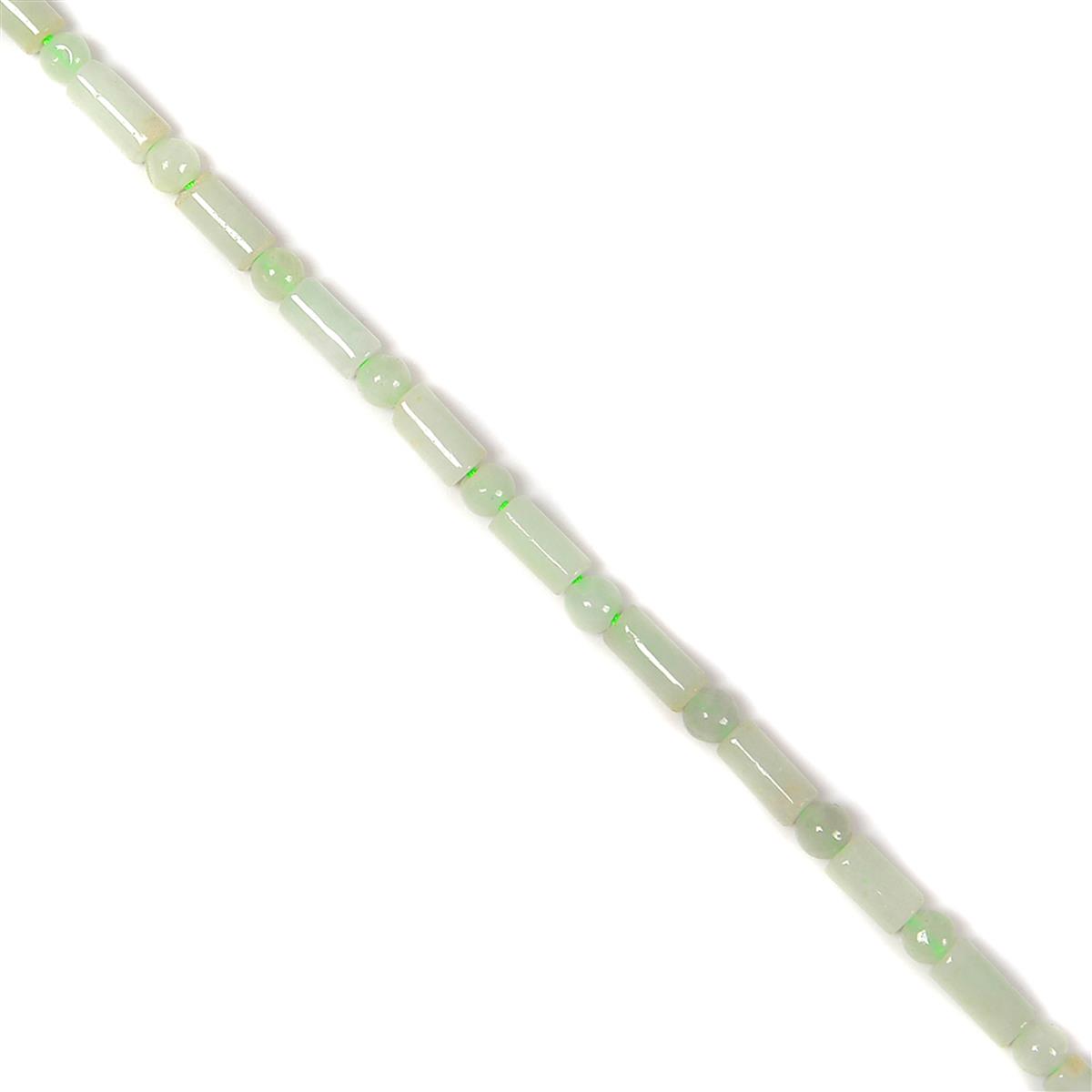 45cts Type A Jadeite Tubes 4x7mm & Rounds 4mm, 38cm Strand | JewelleryMaker