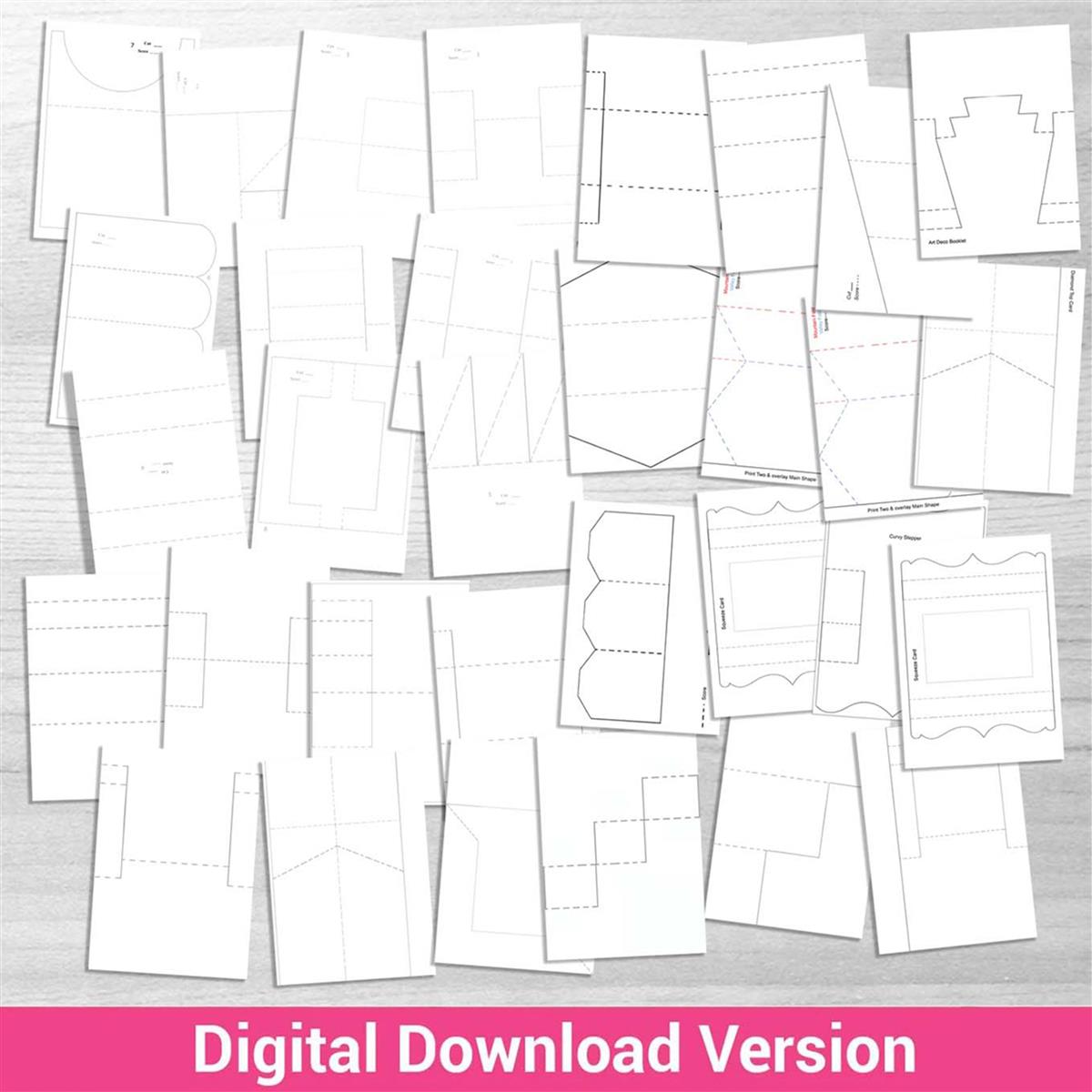 Digital Download Kit - 30 Shaped Dimensional Card Templates | HobbyMaker
