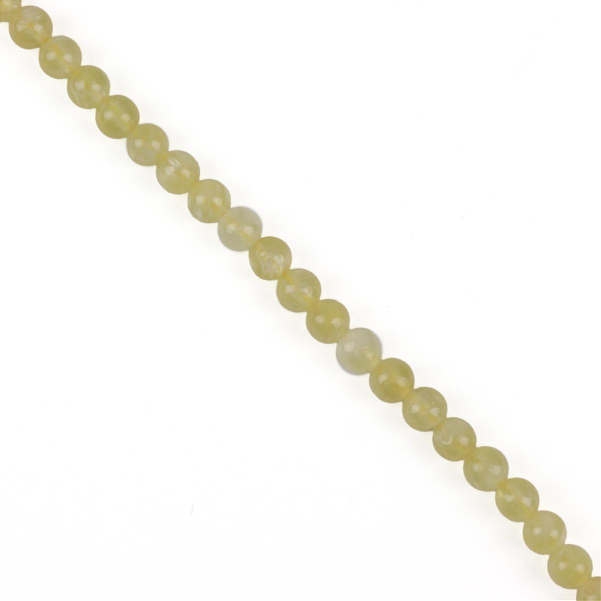 110cts Yellow Selenite Plain Rounds, Approx. 6mm, 38cm Strand ...