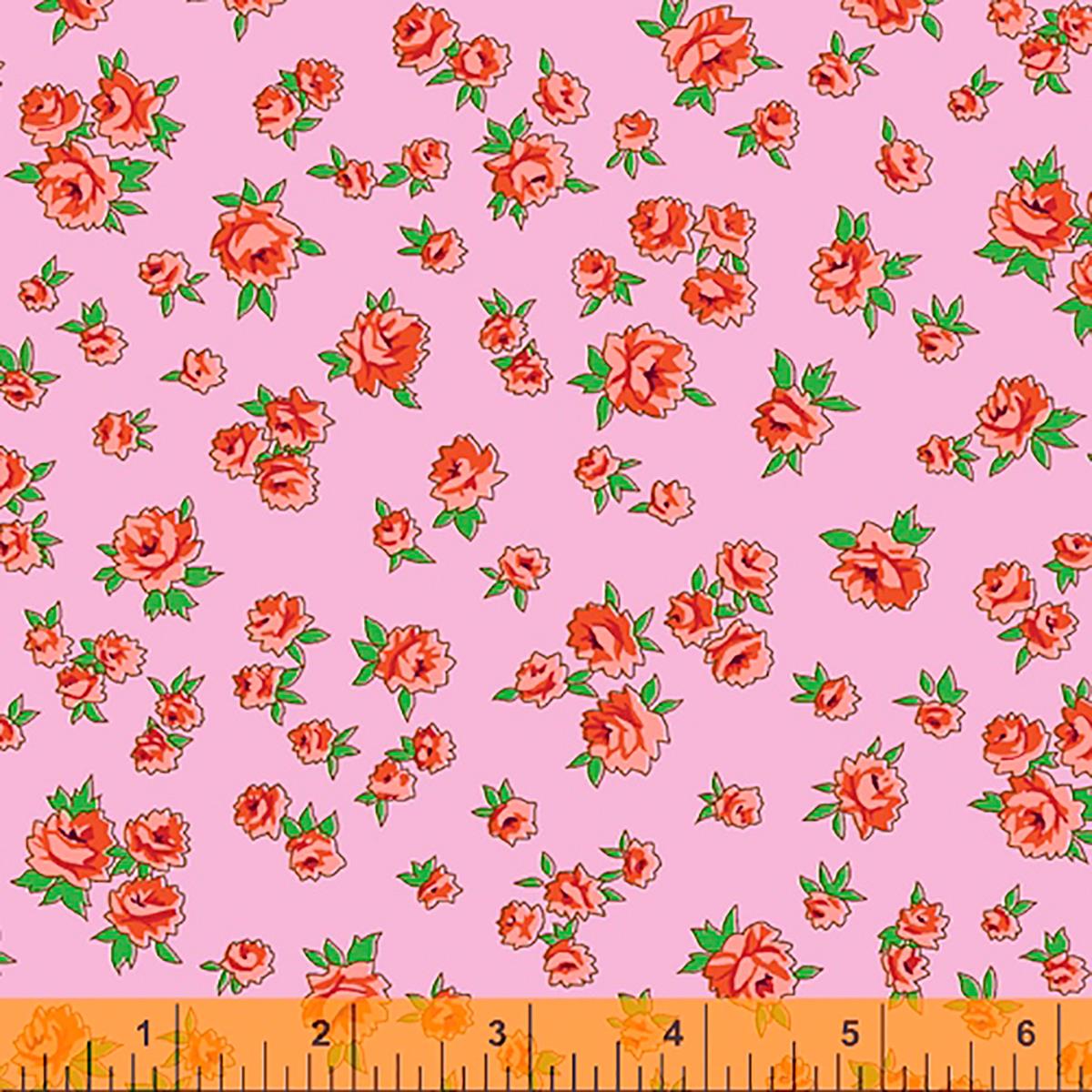 Posy Little Roses On Pink Fabric 0.5m | SewingStreet