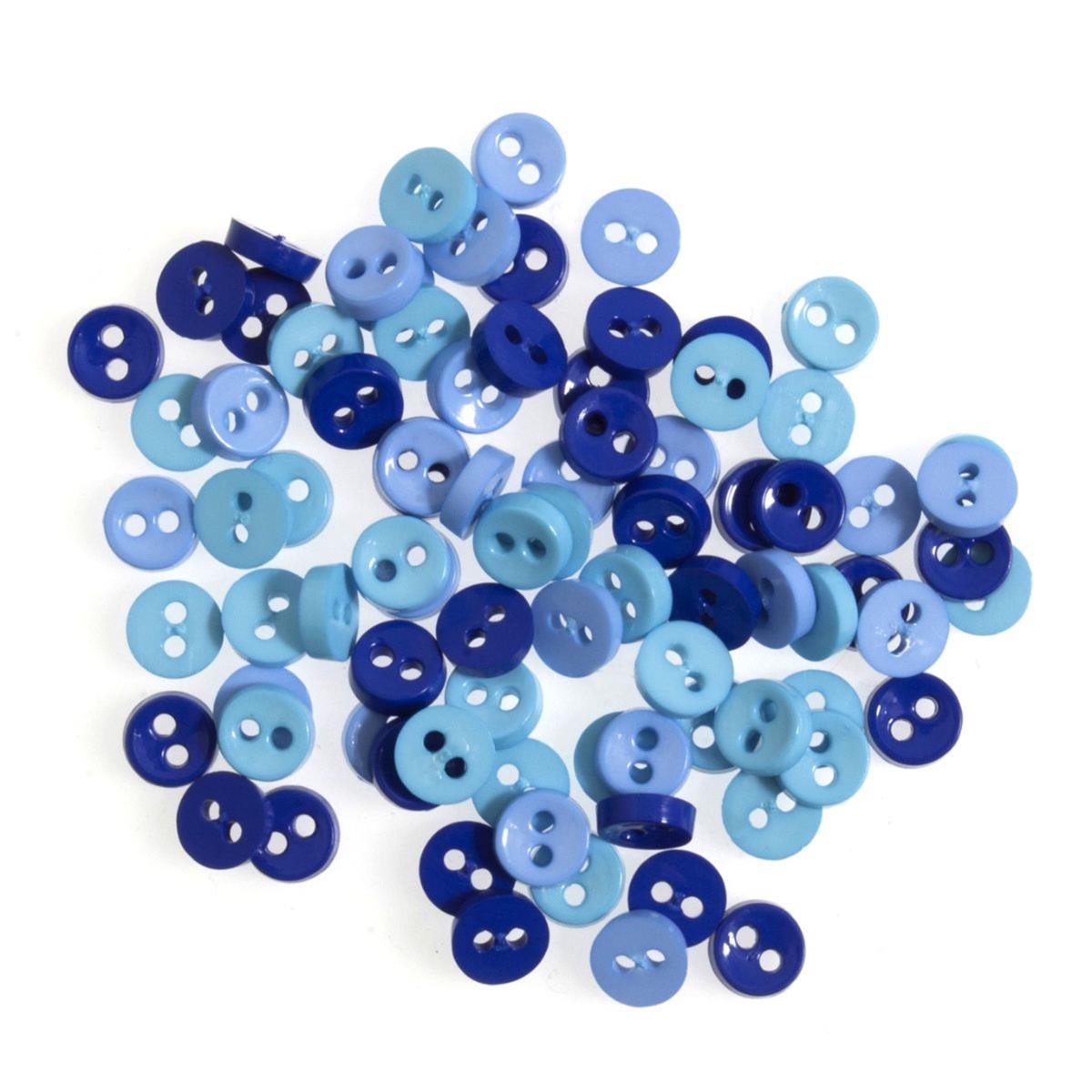 Blue Mini Round Buttons 6mm (Pack of 5g) | SewingStreet