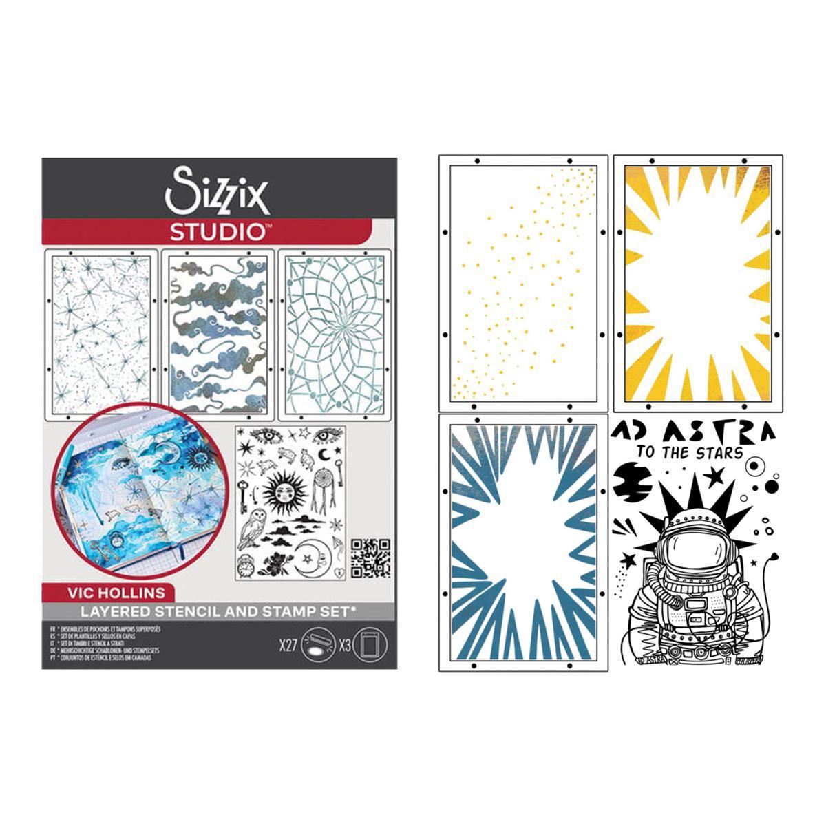 Sizzix Studio™ - Celestial Dreams - Stamps with Stencil Bundle | HobbyMaker